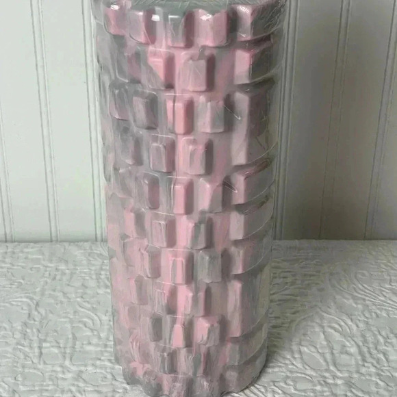 Other | Pink Gray Firm Foam Roller Exercise Sore Muscles Back Pain ...